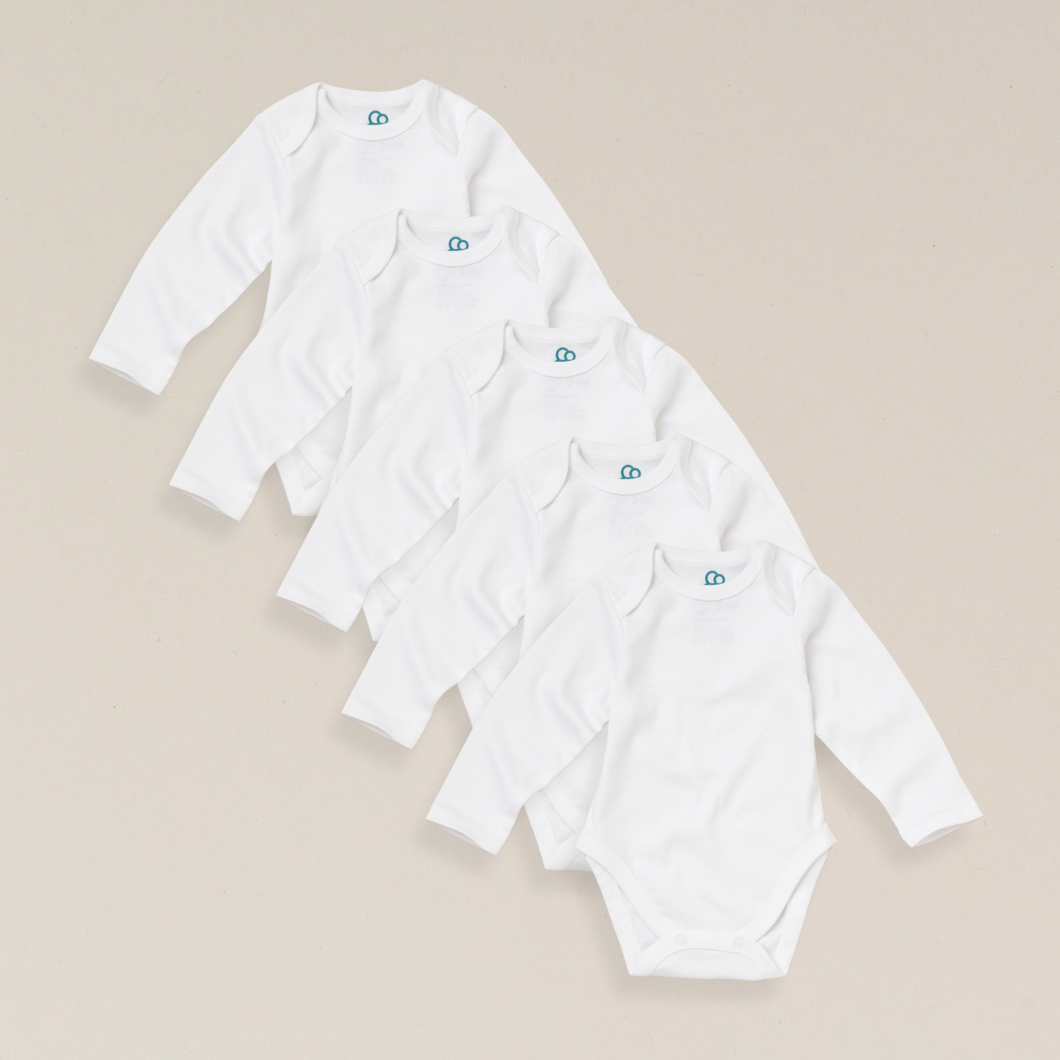 5pk Newborn Baby Organic White Long Sleeve Bodysuit – Sproot Baby